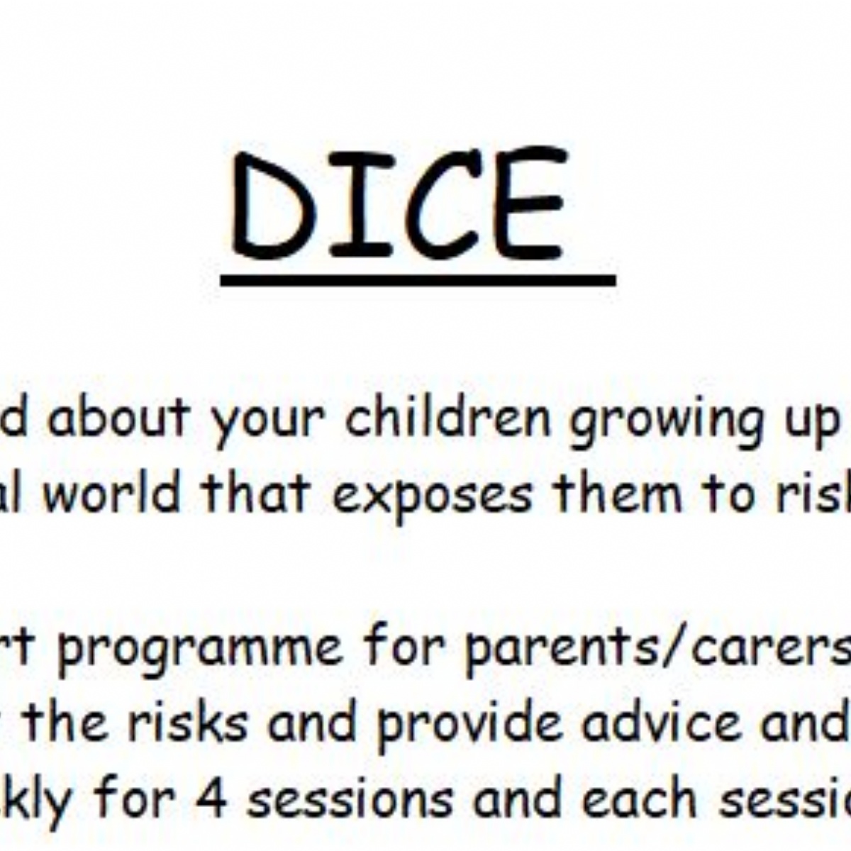 Oastlers School - DICE support programme for parents/carers